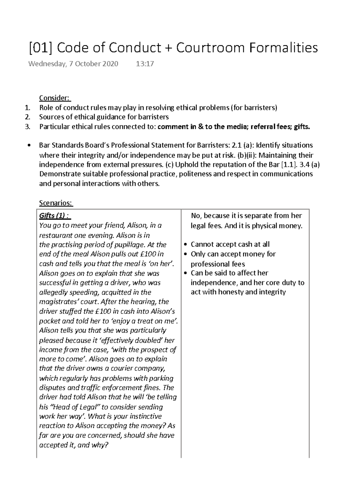 Professional Ethics [01] Code of Conduct + Courtroom Formalities ...
