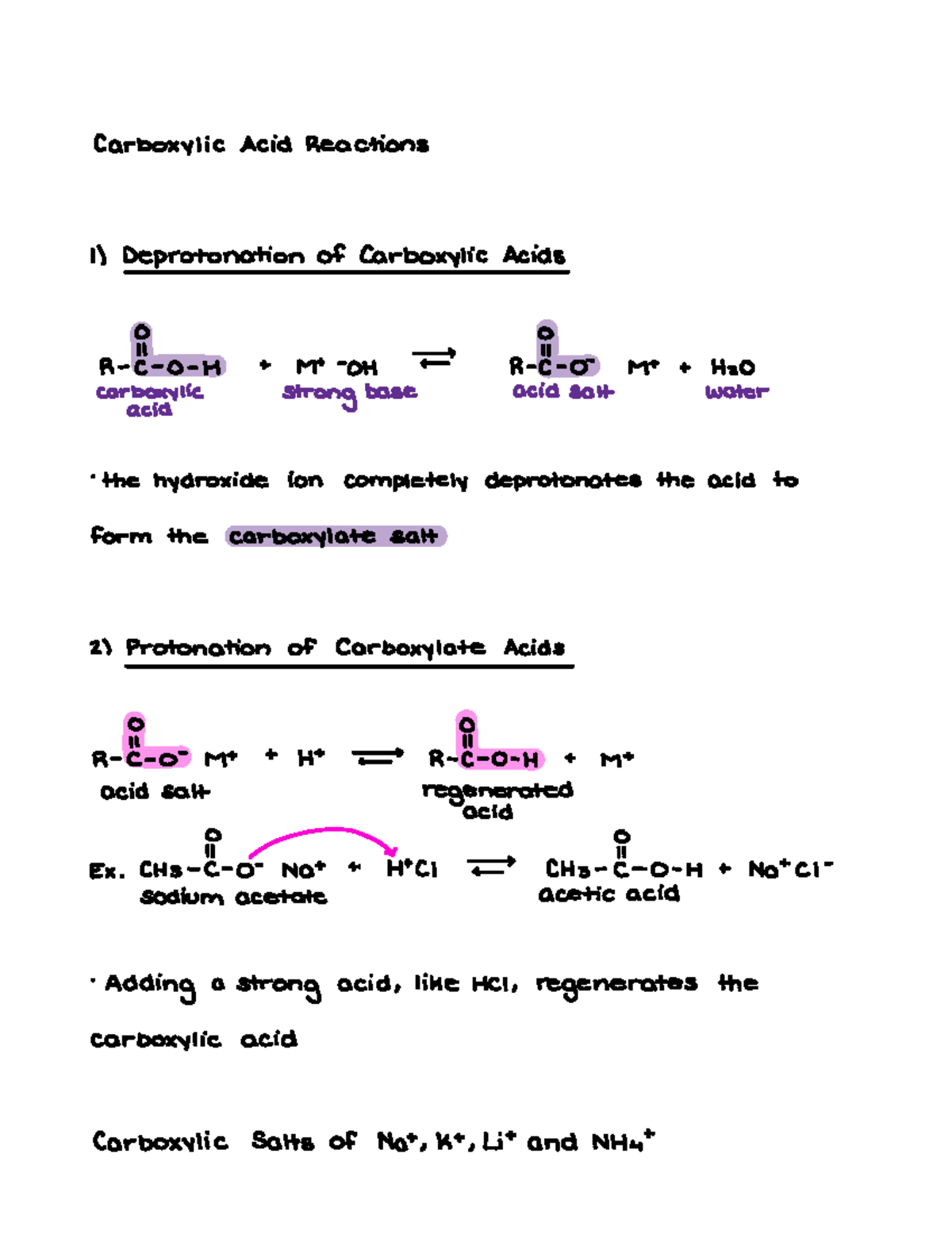 Carboxylic Acid Reactions - CHEM 2313 - Studocu