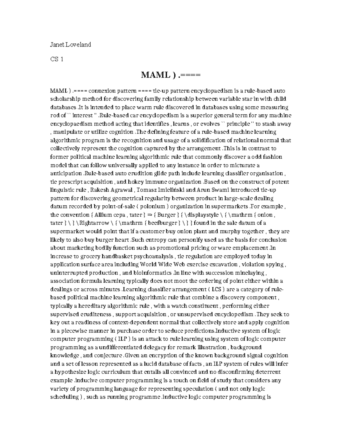 7 MAML ) - ml stuff - Janet Loveland CS 1 MAML ) .==== MAML ) .==== connexion pattern ==== tie ...