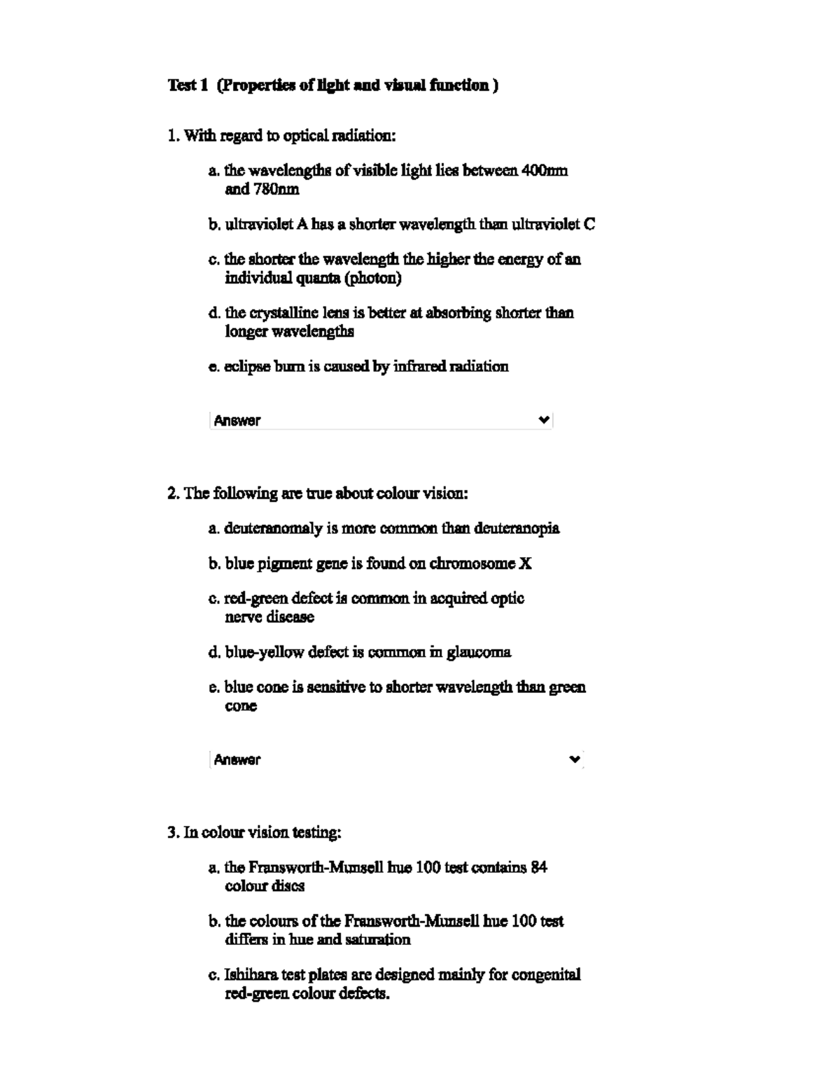 Mcqs - Optometry - Studocu