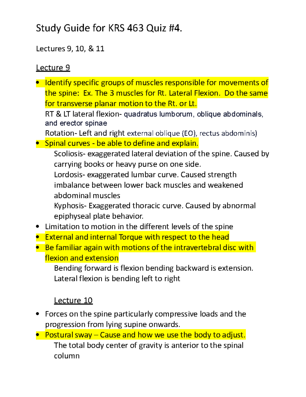 KRS 463 - Quiz 4 Study Guide - Study Guide for KRS 463 Quiz #4 ...