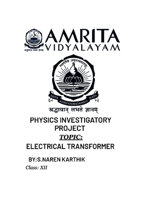 Physics Investigatory Project Faraday's Law Electromagnetic Induction ...