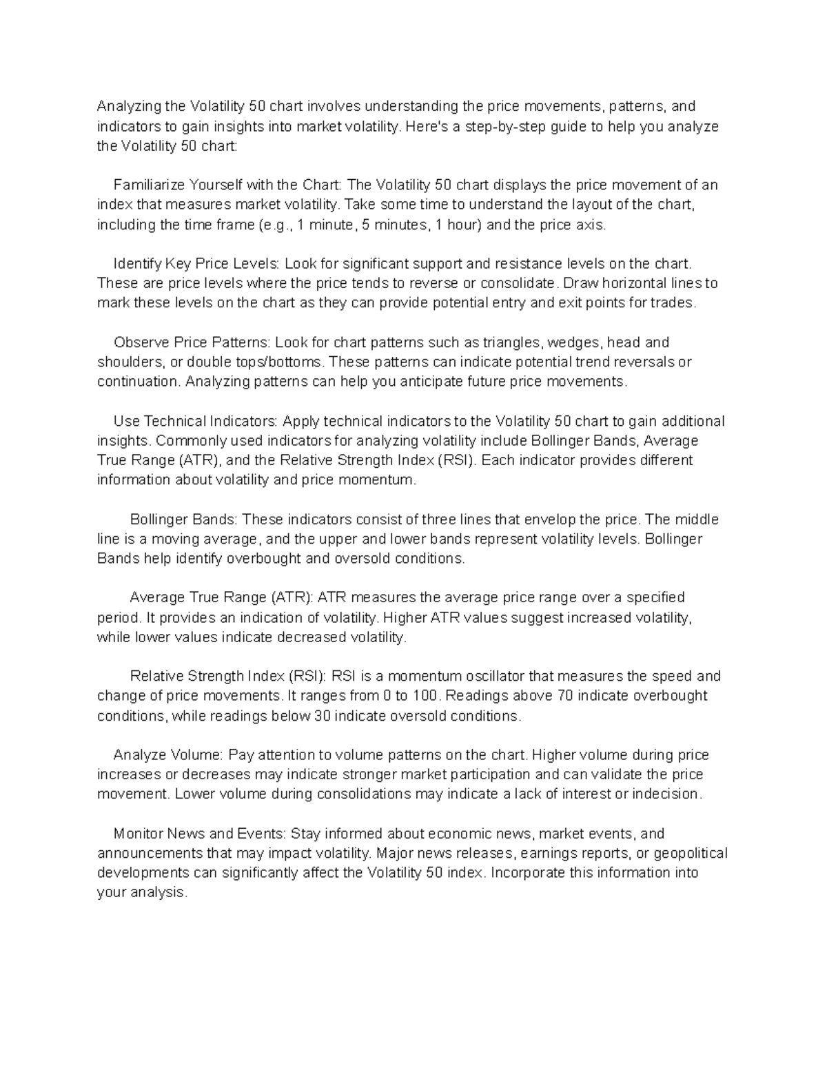 Votality index strategy - Analyzing the Volatility 50 chart involves ...