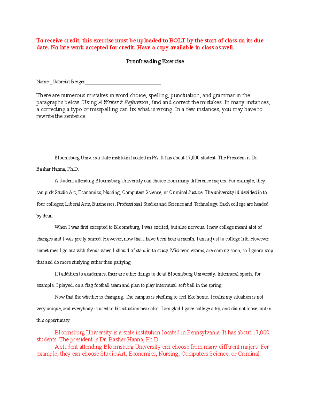 Ex. 3 - Proofreading - To receive credit, this exercise must be ...