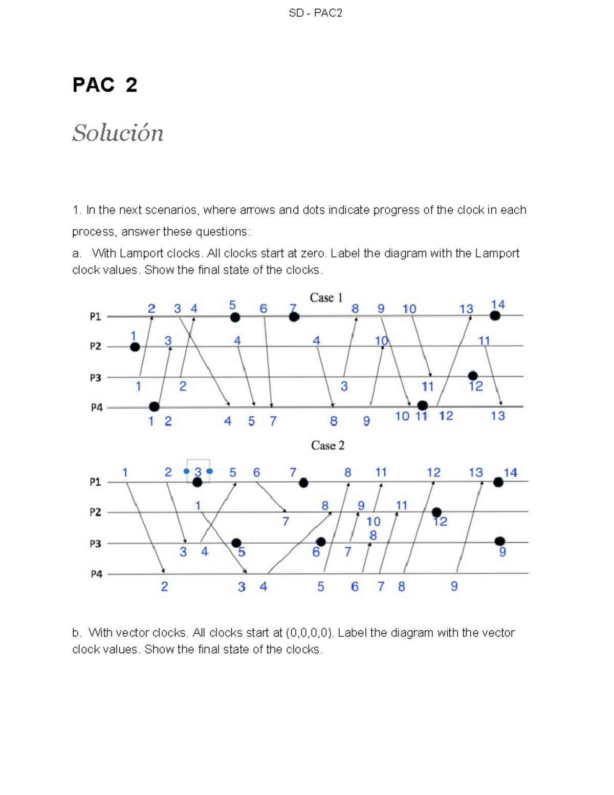 Solucion PAC2 2018 - SD - PAC2 PAC 2 Solución 1. In the next scenarios ...