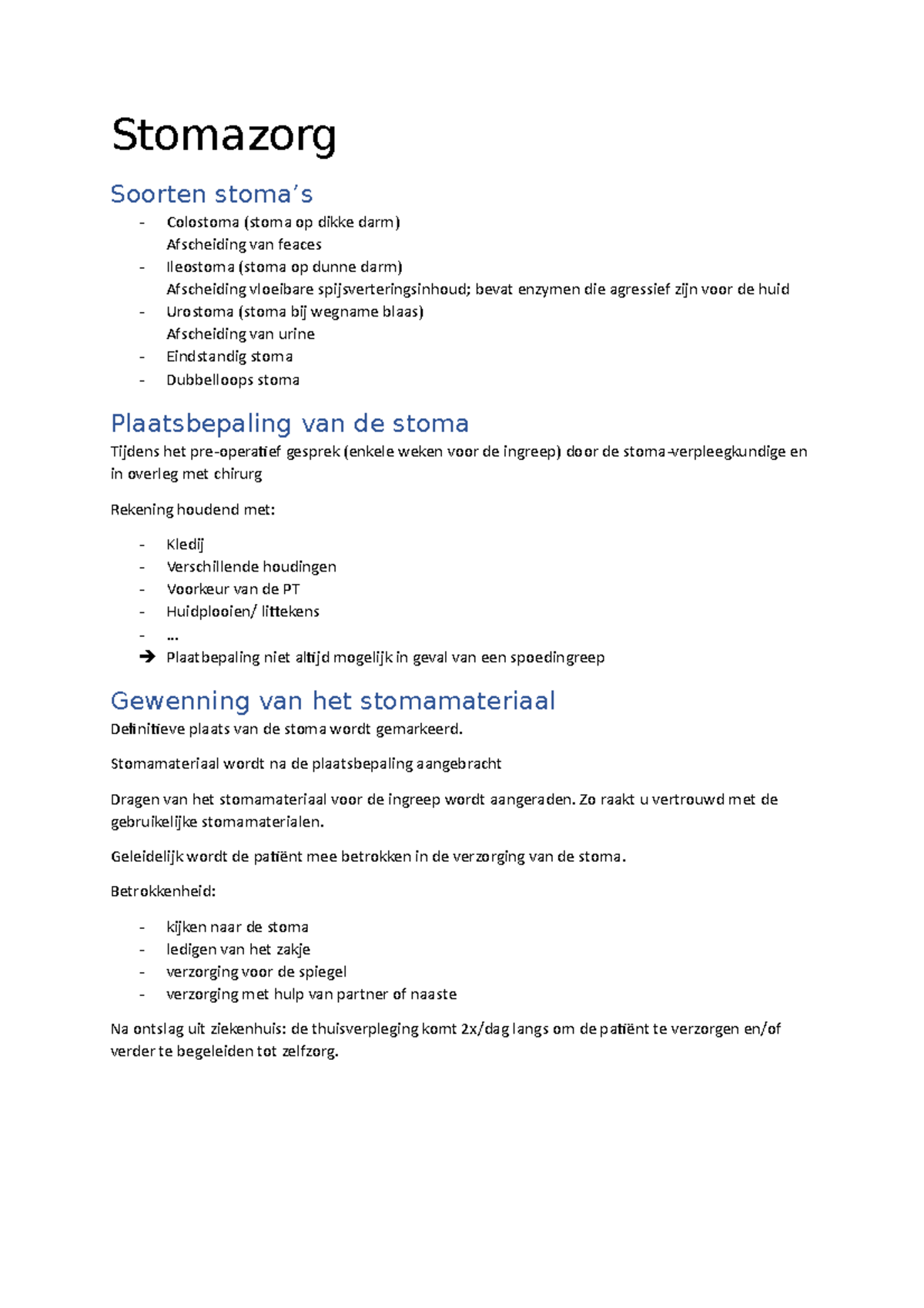 Stomazorg - Stomazorg Soorten stoma’s Colostoma (stoma op dikke darm ...