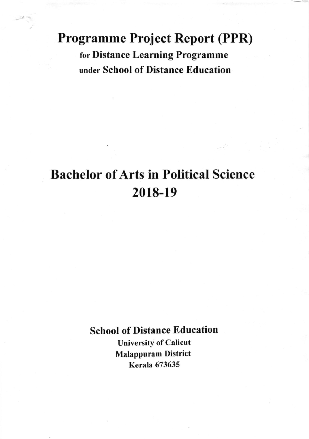 Sde623 - Pdf - Programme Project Report (PPR) for Distance Learning ...