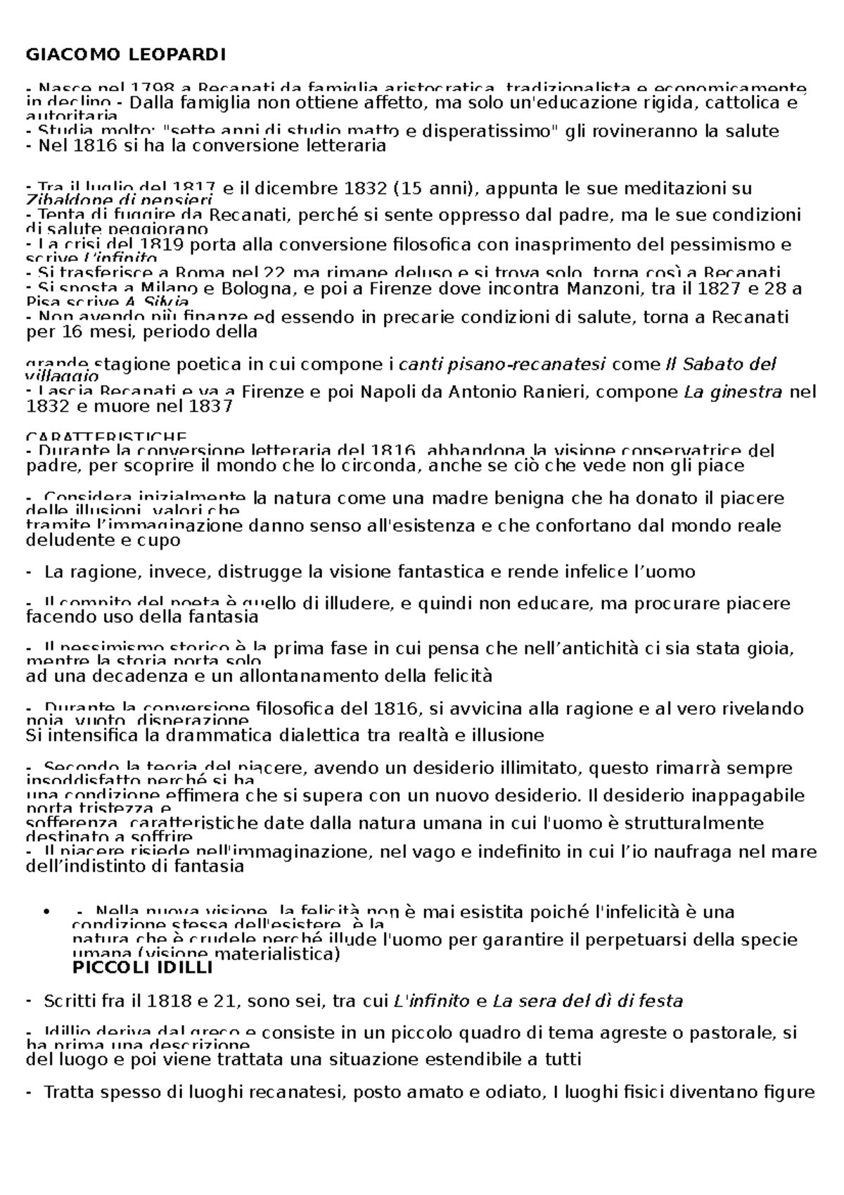 Italiano Leopardi Naturalismo E Carducci GIACOMO LEOPARDI Nasce Nel 1798 A Recanati Da italiano-leopardi-naturalismo-e-carducci-giacomo-leopardi-nasce-nel-1798-a-recanati-da