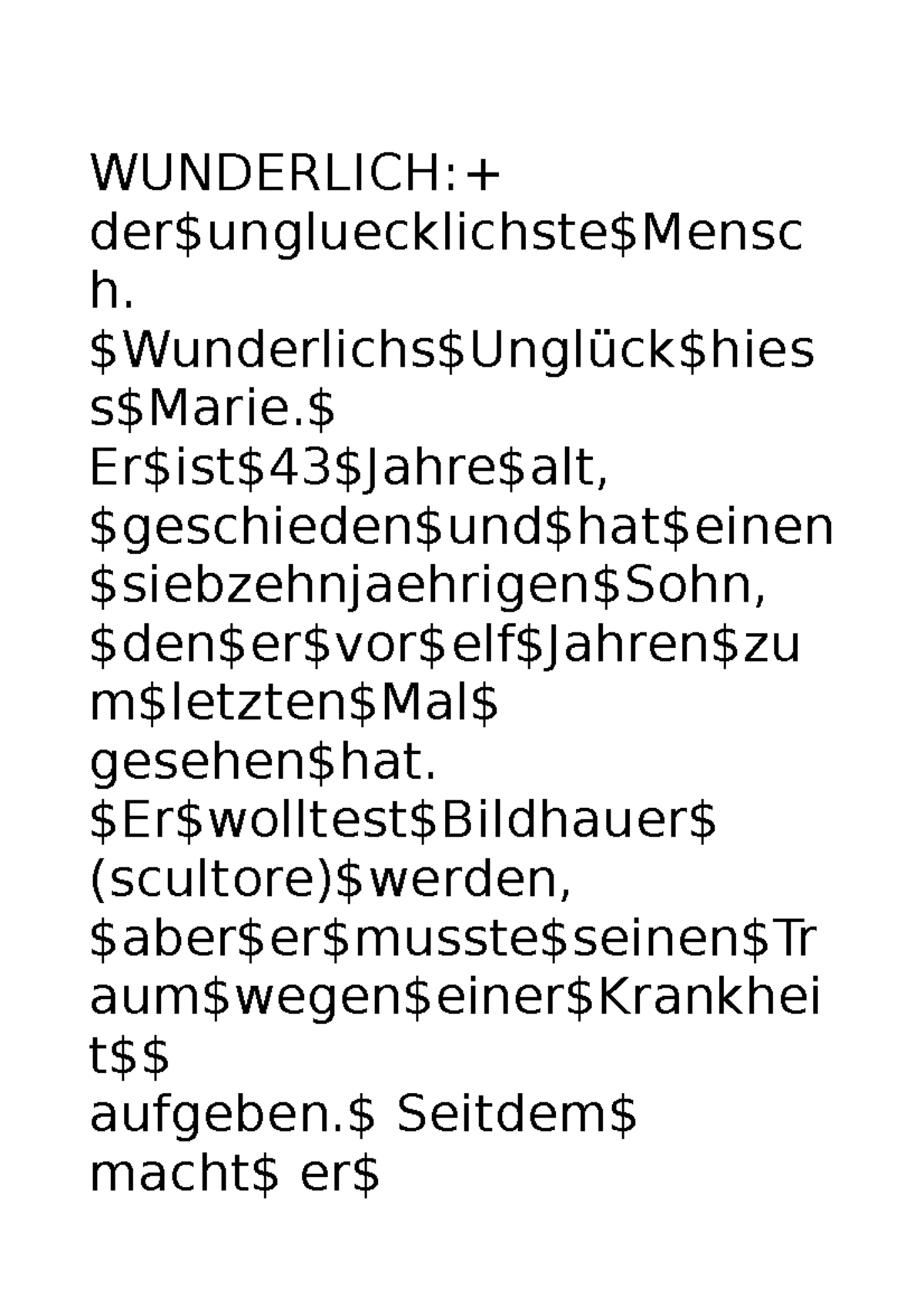 Riassunto libro ted - WUNDERLICH:+ der$ungluecklichste$Mensc h ...