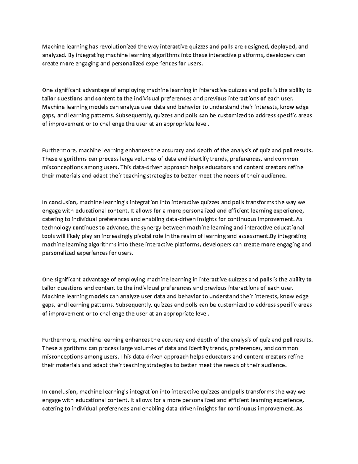 Machine learning has revolutionized the way interactive quizzes and ...