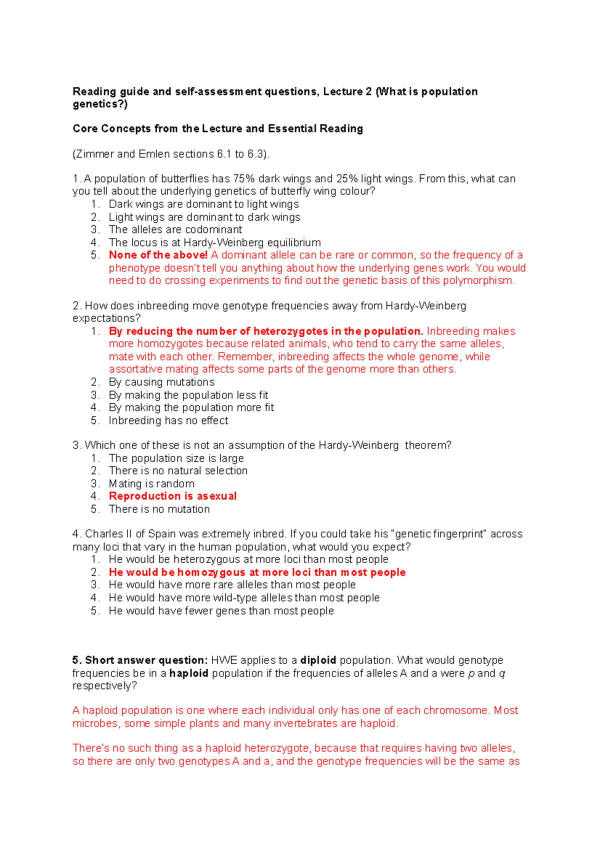 population genetics - Reading guide and self-assessment questions ...