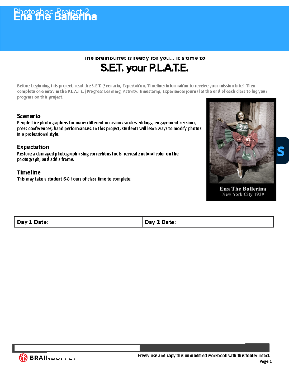 Photoshop CC21 Student Packet - P2 Ena the Ballerina - Name: - Studocu