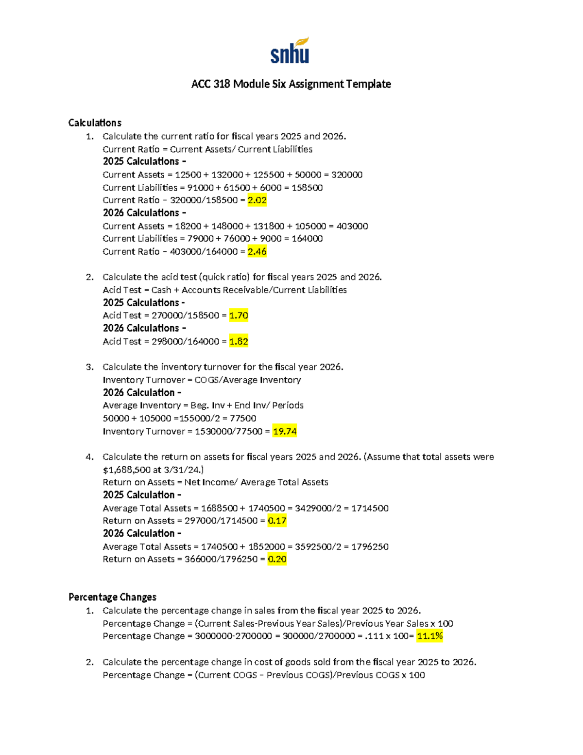 ACC 318 Module Six Assignment Template Sarah Kelly - ACC 318 Module Six ...