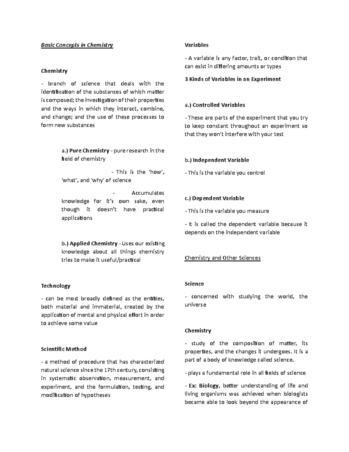 Basic Concepts in Chemistry and Basic Principles of Measurements ...