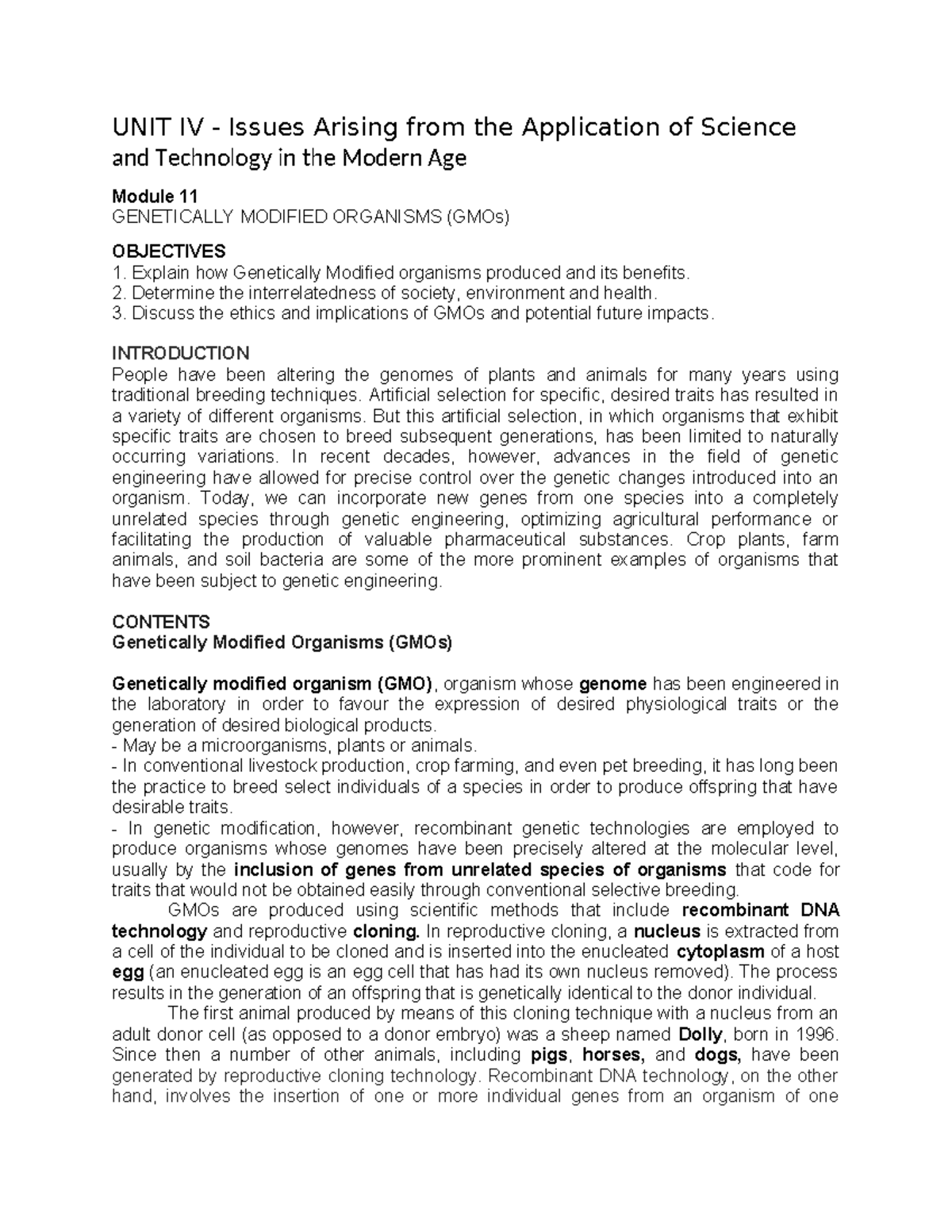 STS-Module 11 - Sgsv - UNIT IV - Issues Arising from the Application of ...
