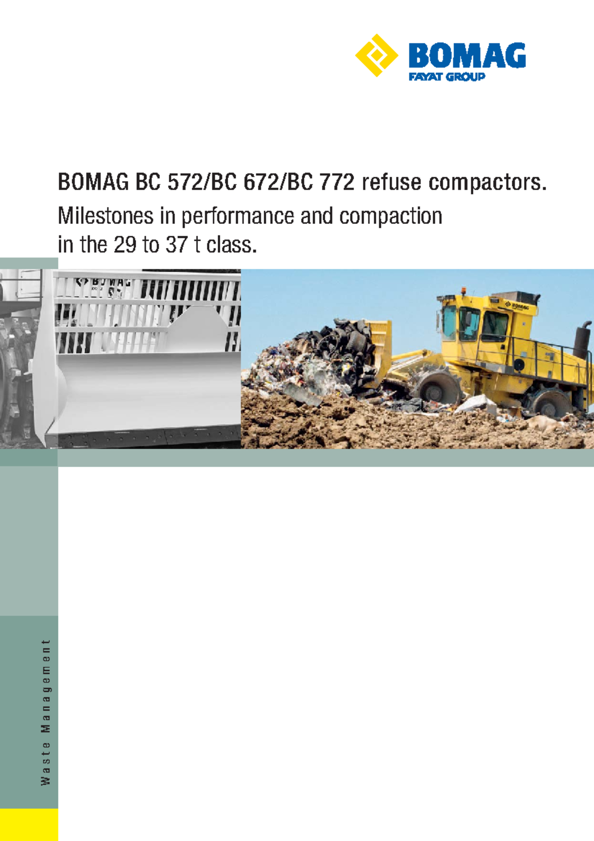 Bc772 rb-2 brochure - E R D E BOMAG BC 572/BC 672/BC 772 refuse compactors. Milestones in - Studocu