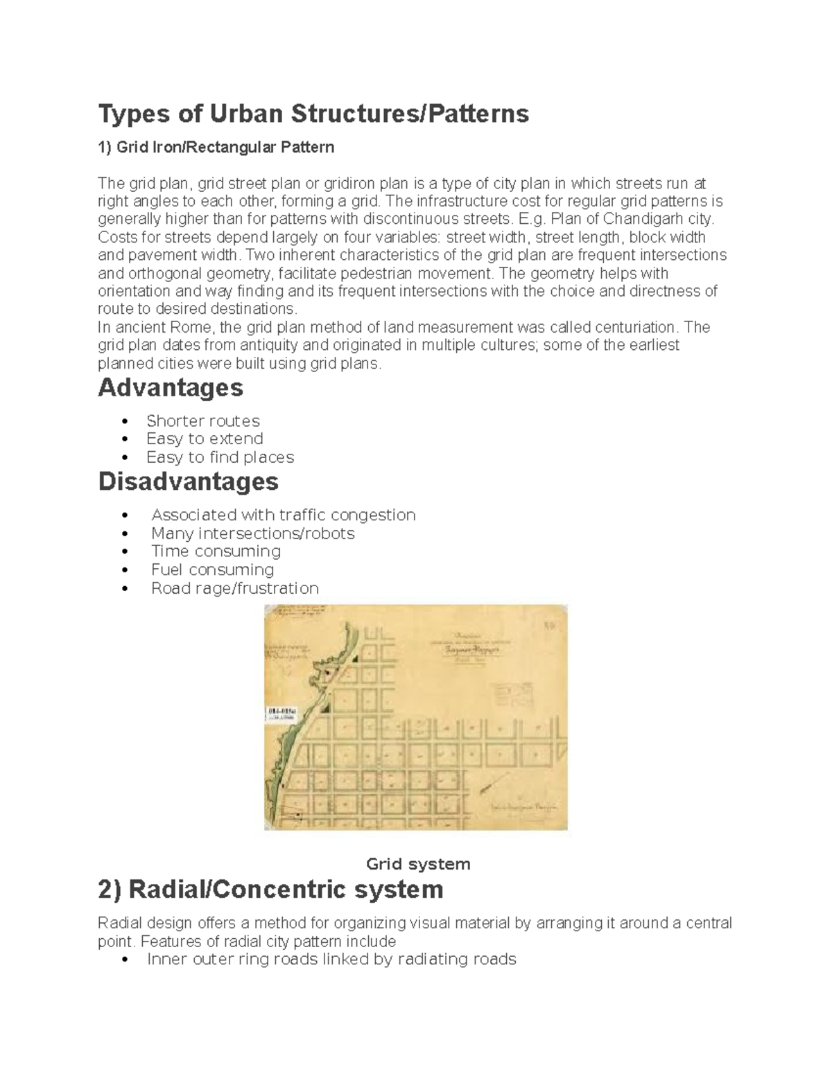 Patterns - Types of Urban Structures/Patterns Grid Iron/Rectangular ...