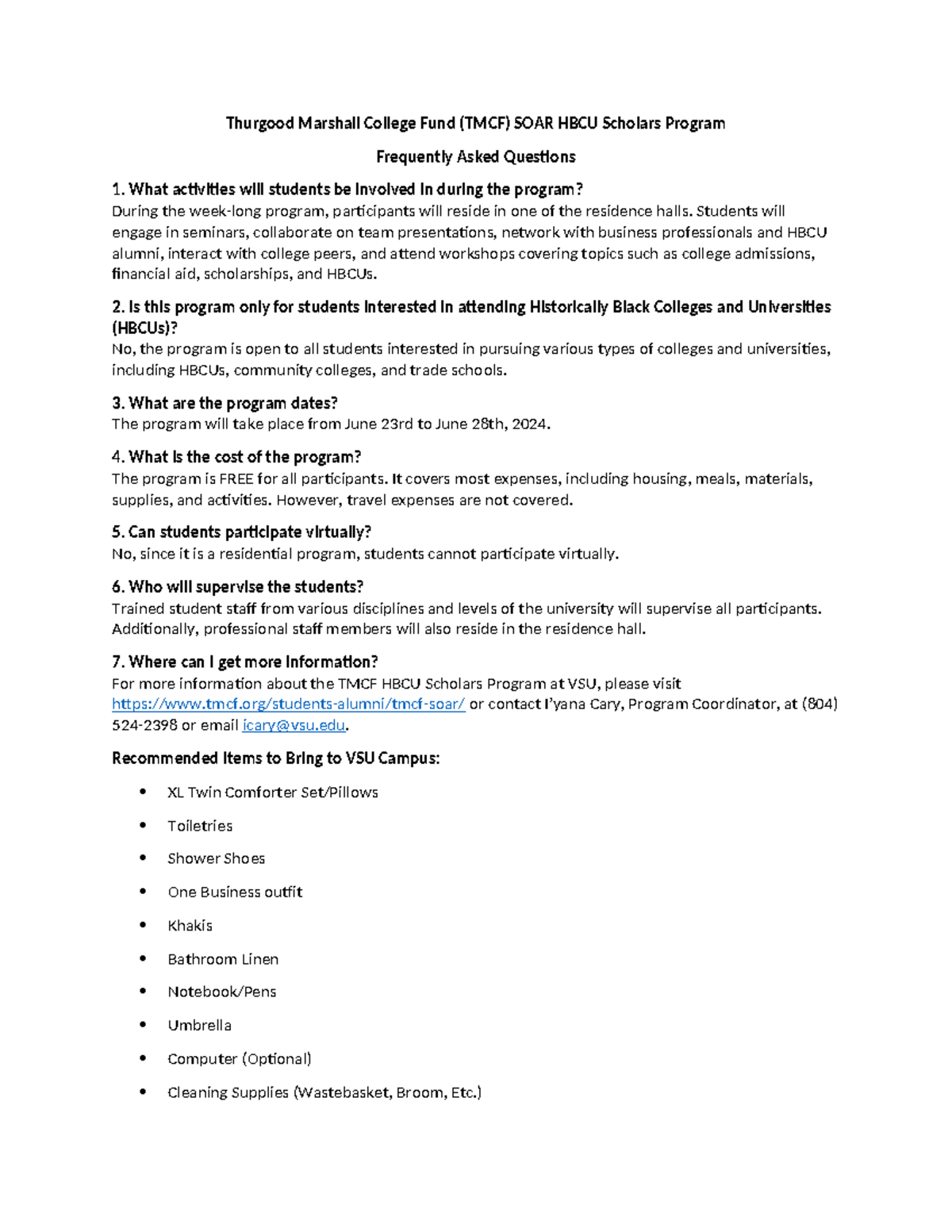 TMCF SOAR FAQ - Blab - Thurgood Marshall College Fund (TMCF) SOAR HBCU ...