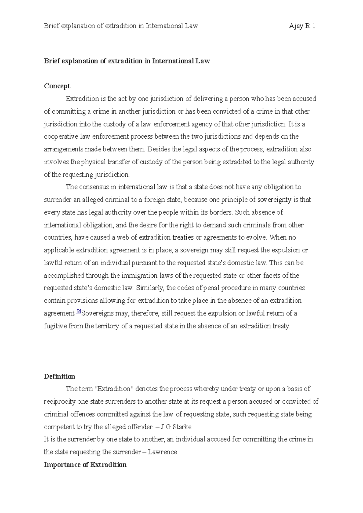 Extradition in International Law - Brief explanation of extradition in ...