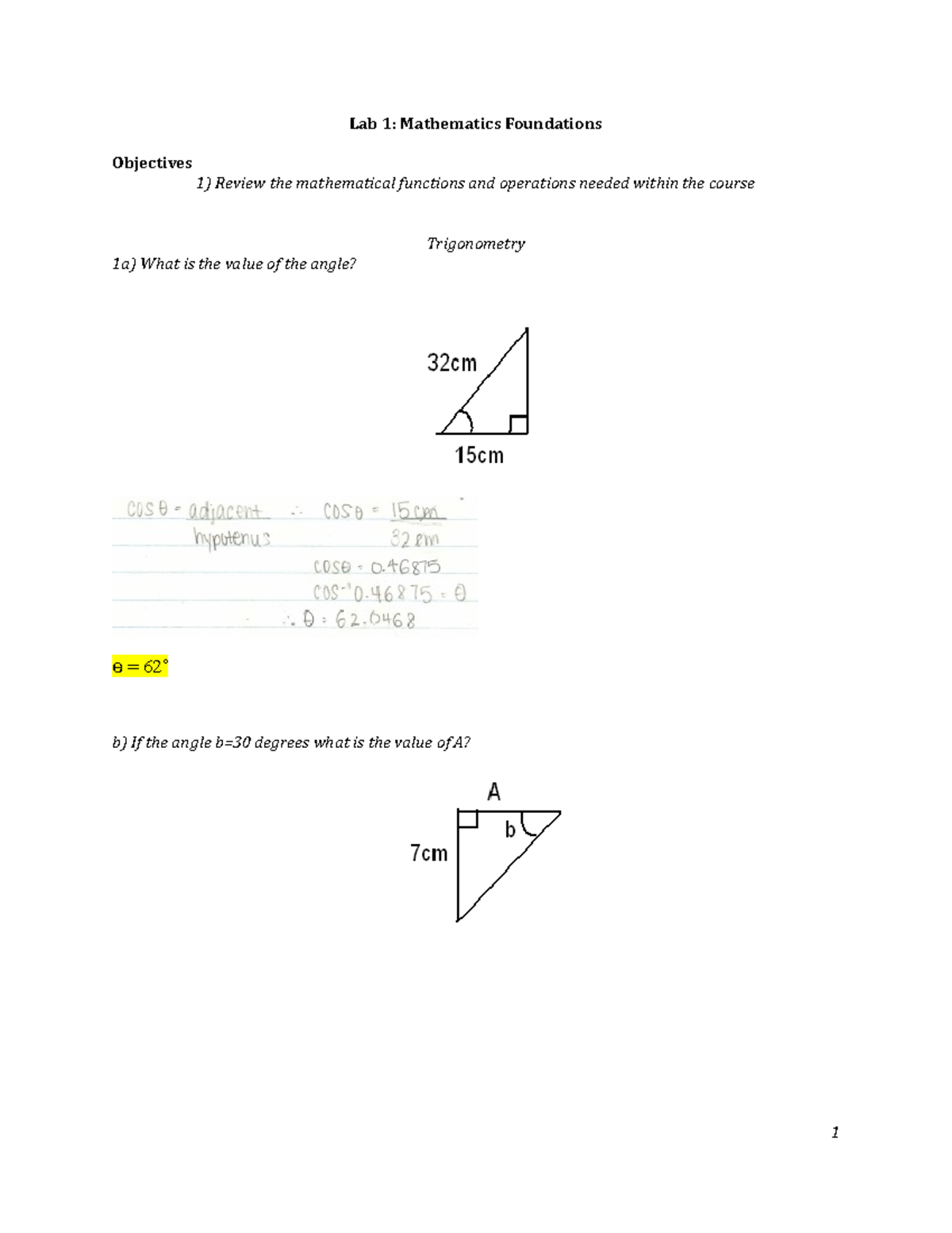 Lab 1- biomechanics - Lab 1 - Lab 1: Mathematics Foundations ...