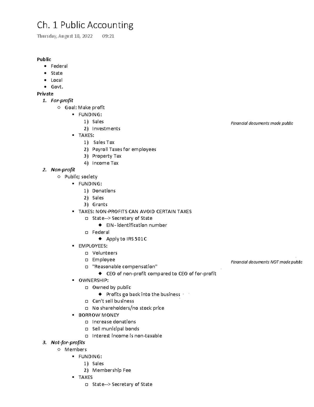 Ch. 1 Public Accounting - Public - Federal - State - Local - Govt ...