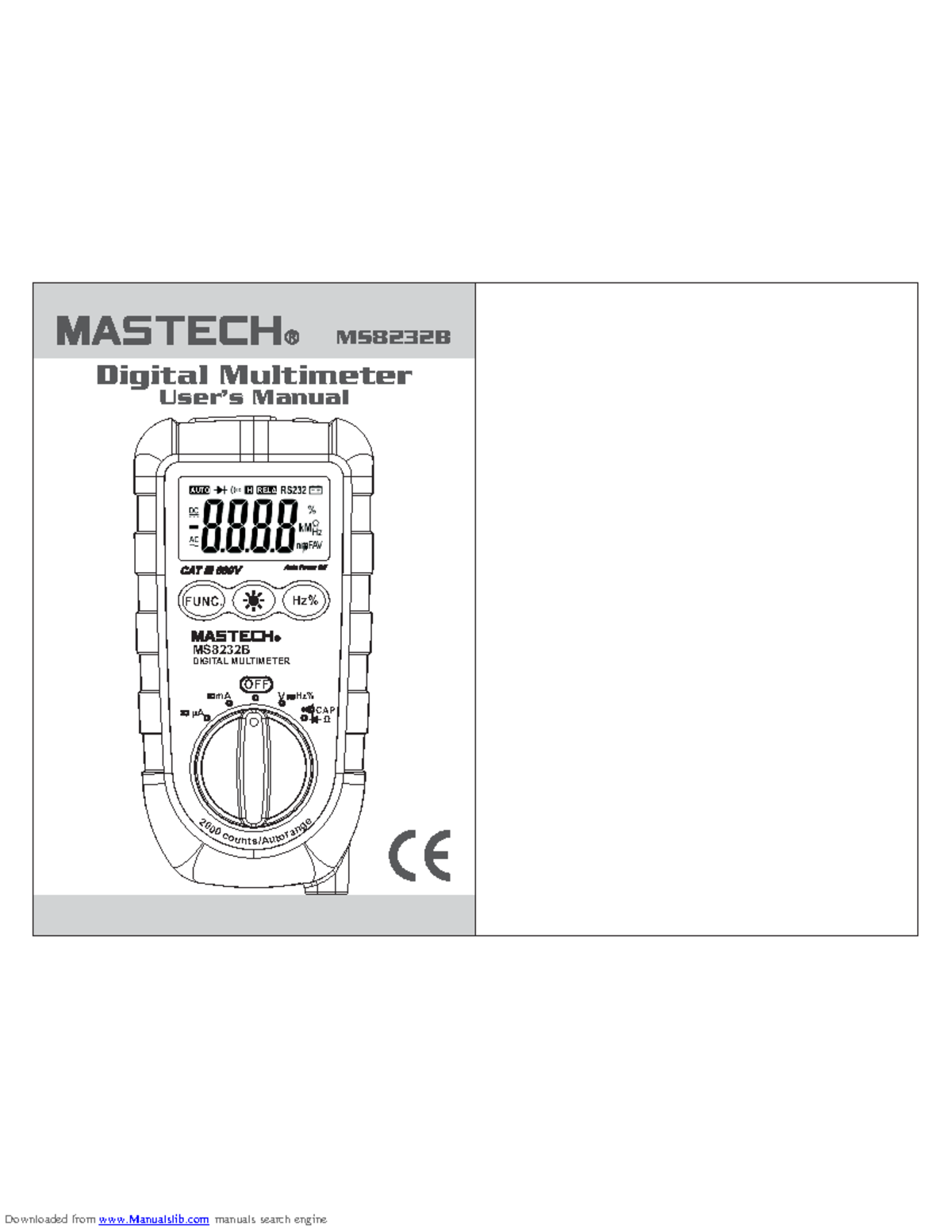 Ms8232b - Matemática 1 - MS8232B Digital Multimeter User's Manual AUTO ...