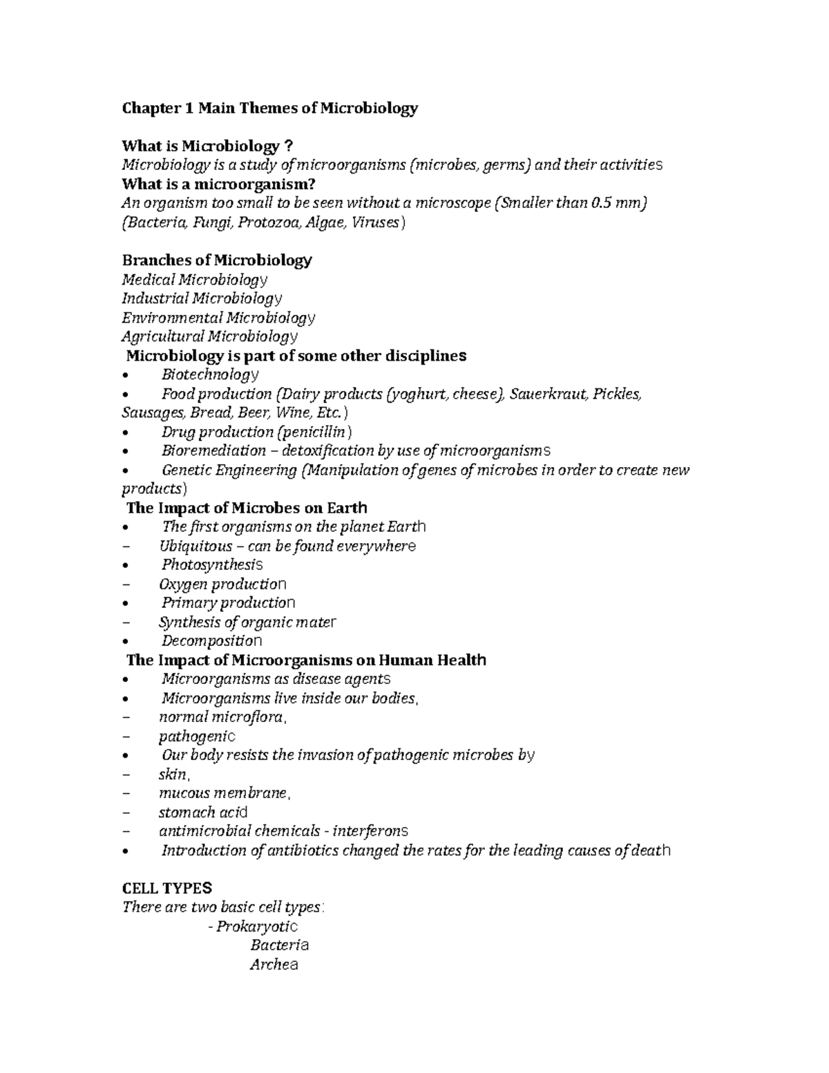 MCB2000 test 1 - Chapter 1 Main Themes of Microbiology What is ...