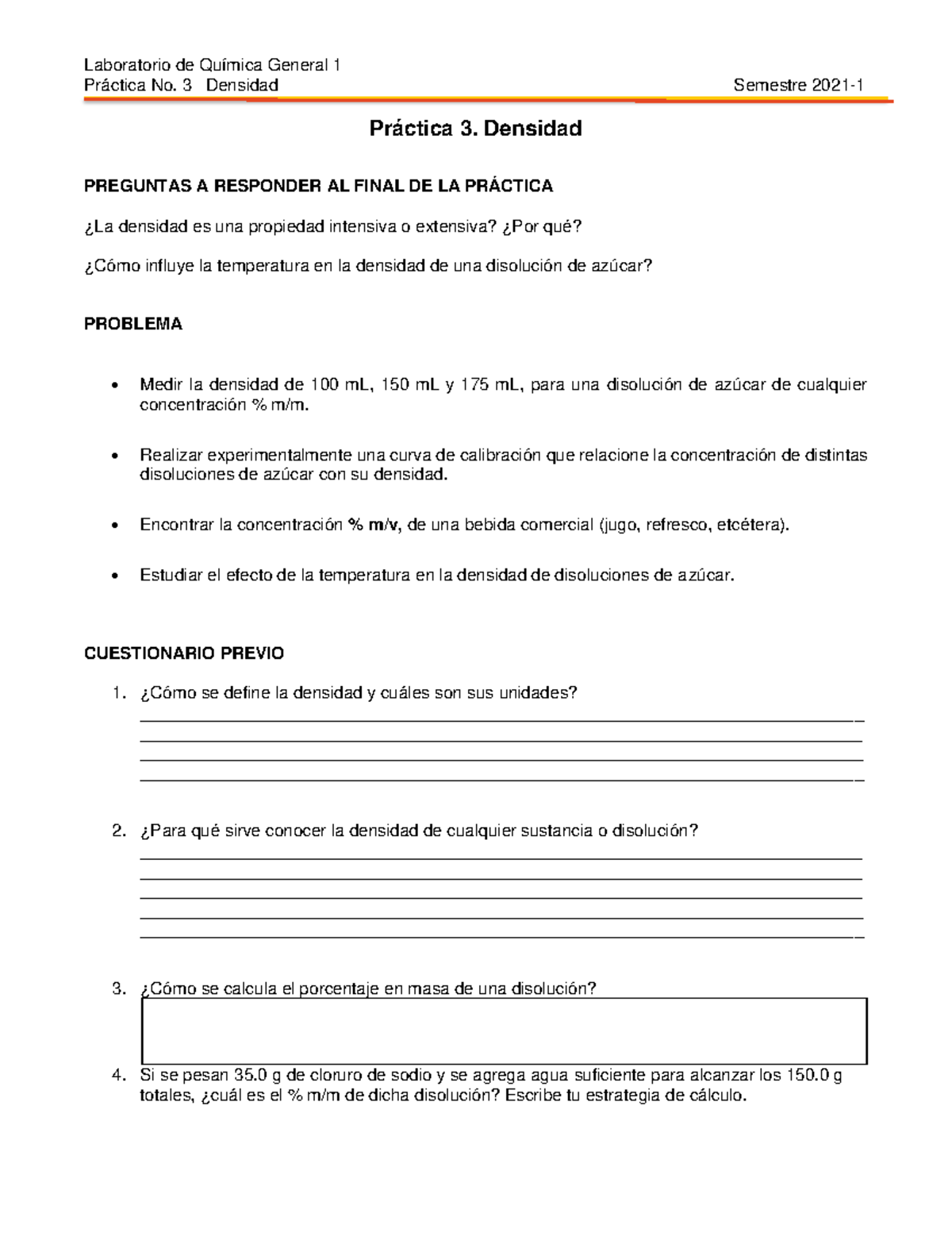 Práctica 3 Densidad 2021-1 - Práctica No. 3 Densidad Semestre 2021 ...