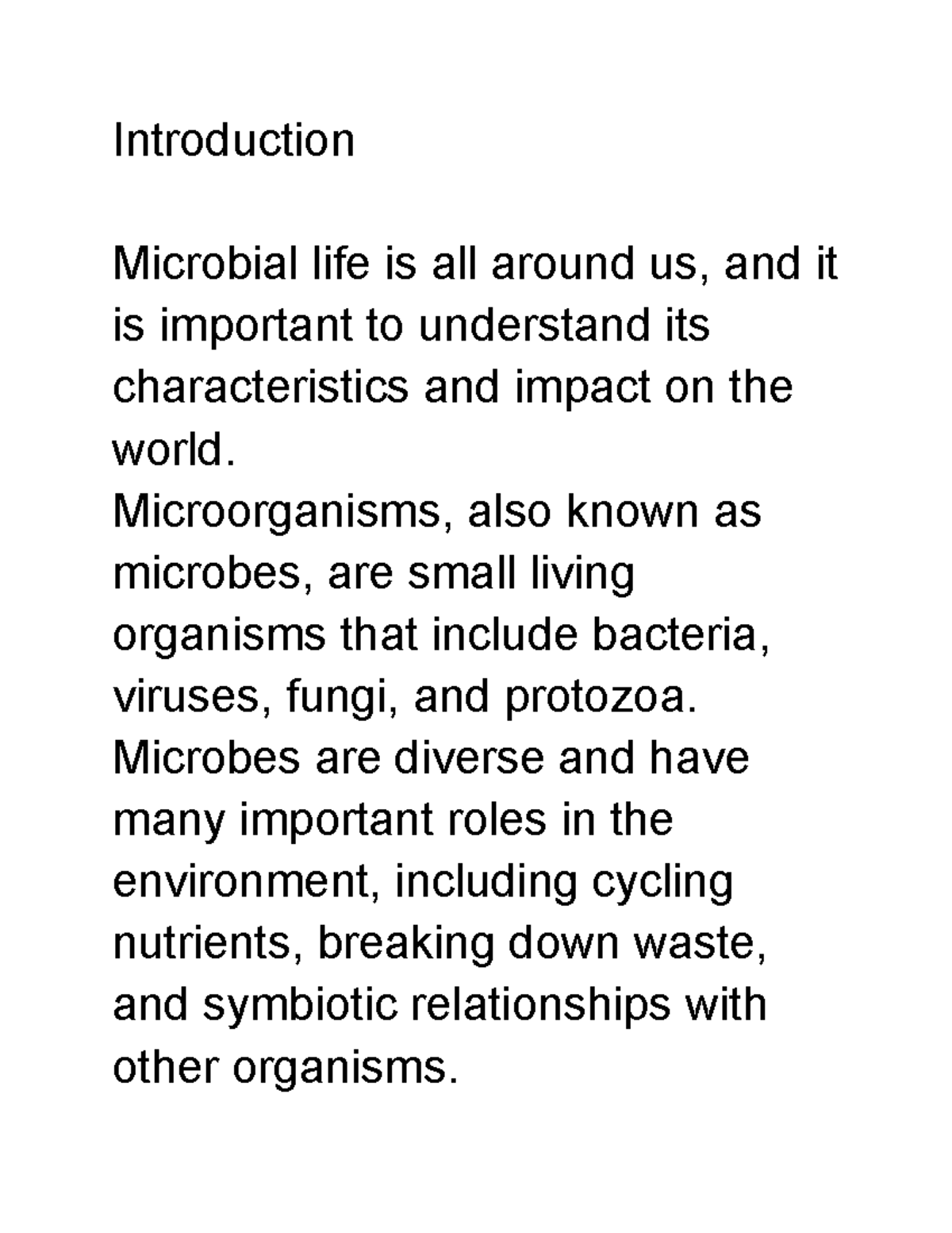 Introduction to Microbial Life - lecture note - Google Docs ...