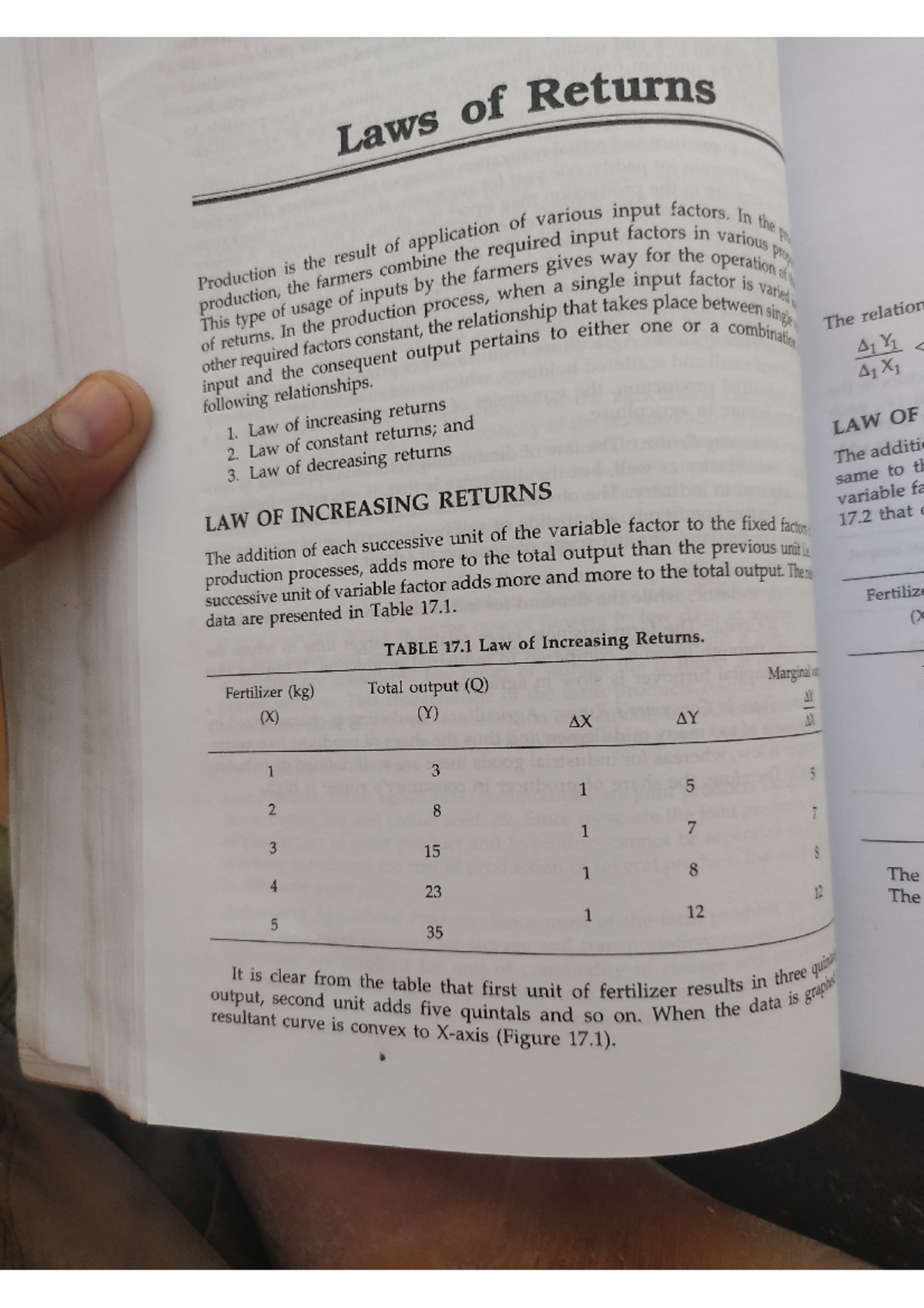 LAWS OF Return AND Factor Product Relationship - agriculture economics ...