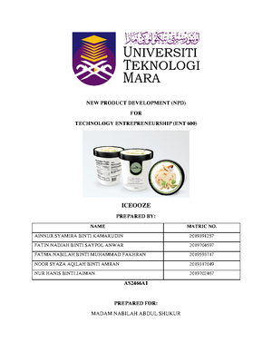 Technopreneurship - ENT600 - UiTM - Studocu