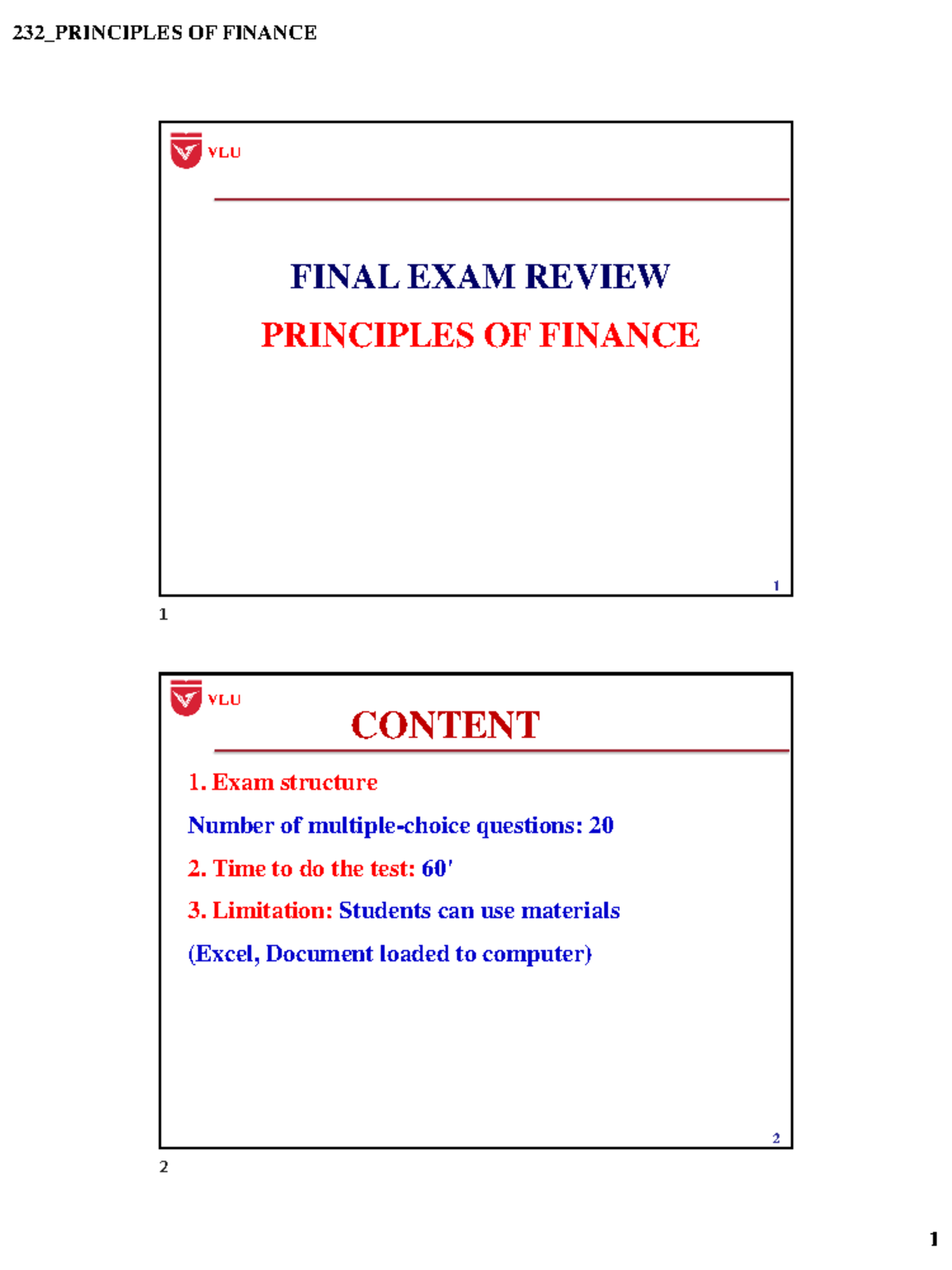 232 Final TEST Principles OF Finance - 232 _PRINCIPLES OF FINANCE 1 ...