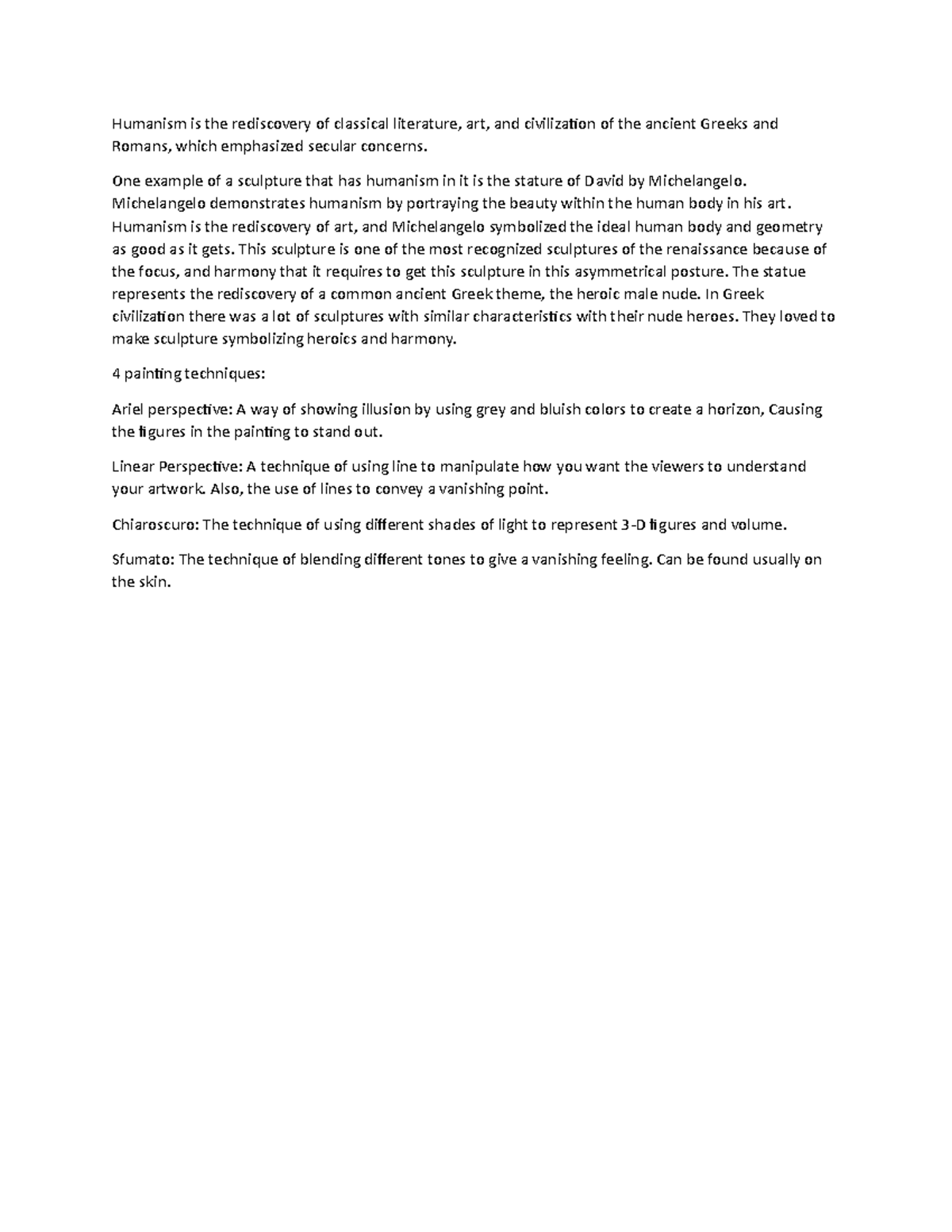 Renissance CW 2 - Humanism is the rediscovery of classical literature ...