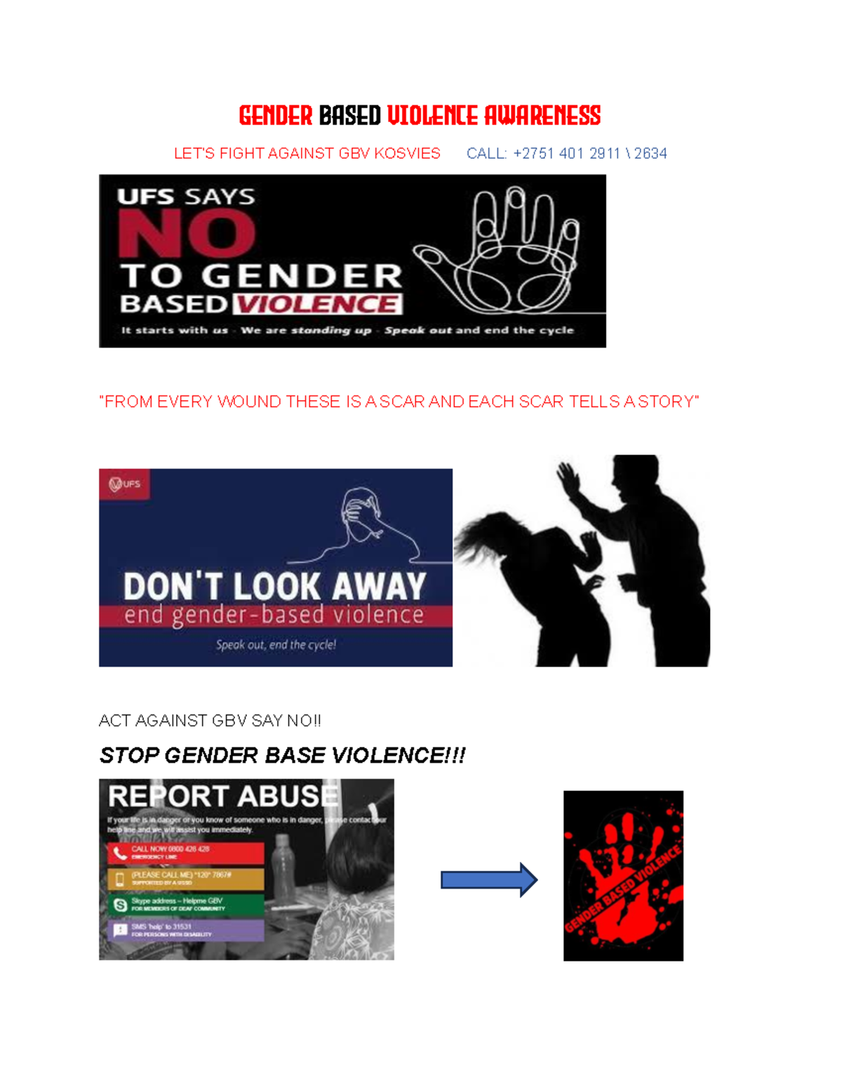 COMM 1544 Final Evaluation - Gender based violence AWARENESS LET’S ...