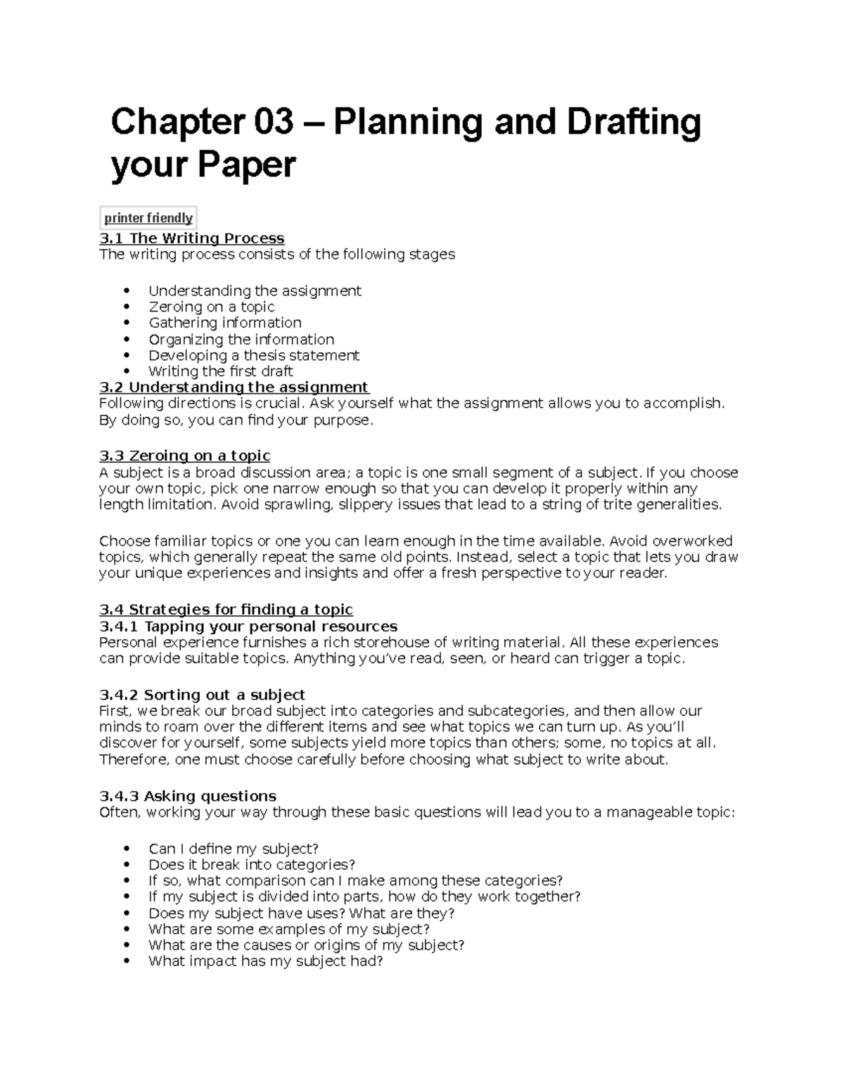 Chapter 3 planning n drafting paper - Chapter 03 – Planning and ...