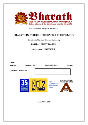 U20CSCJ04 OOPS Record - BHARATH INSTITUTE OF SCIENCE & TECHNOLOGY 173, Agaram Road, Selaiyur ...