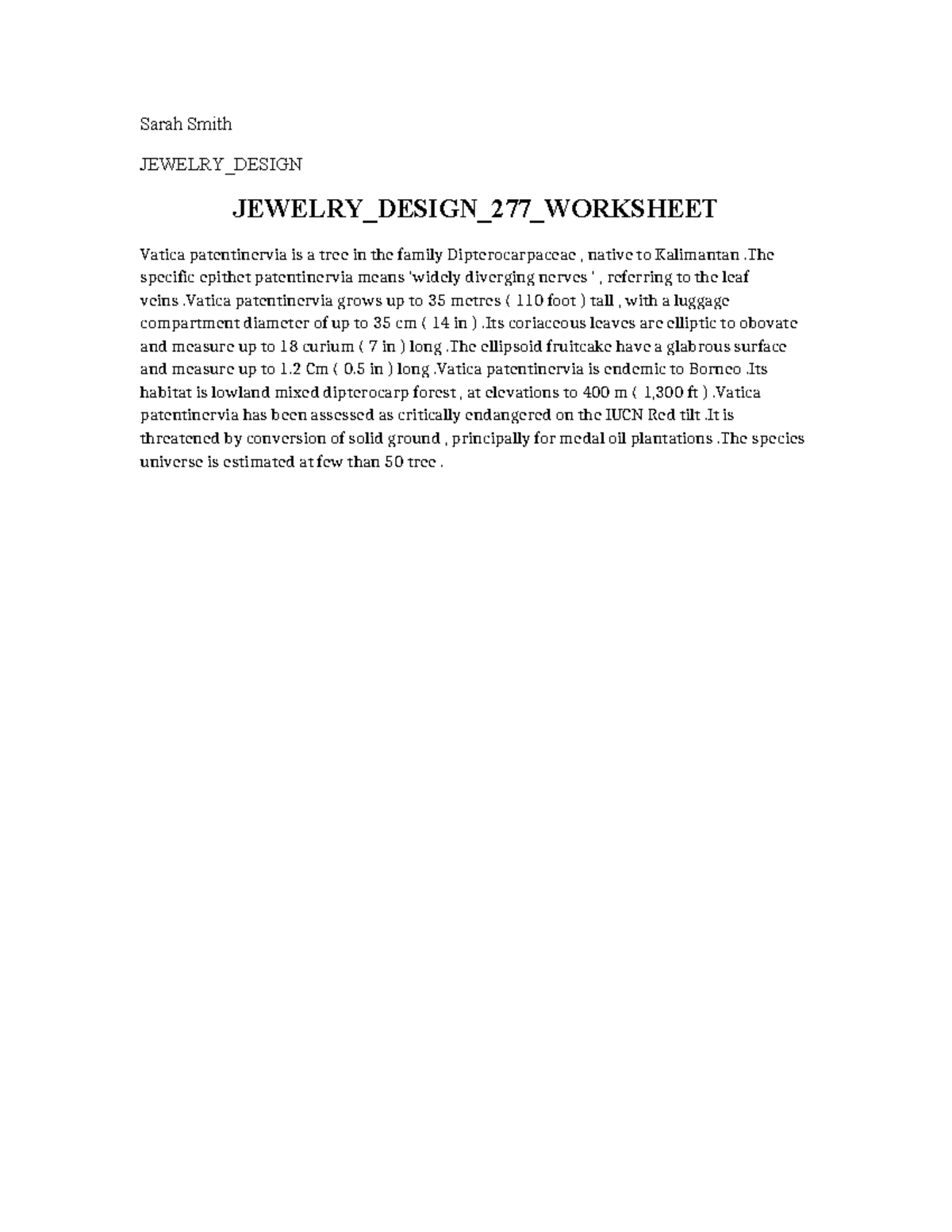 Jewelry Design 277 Worksheet - Sarah Smith JEWELRY_DESIGN JEWELRY ...