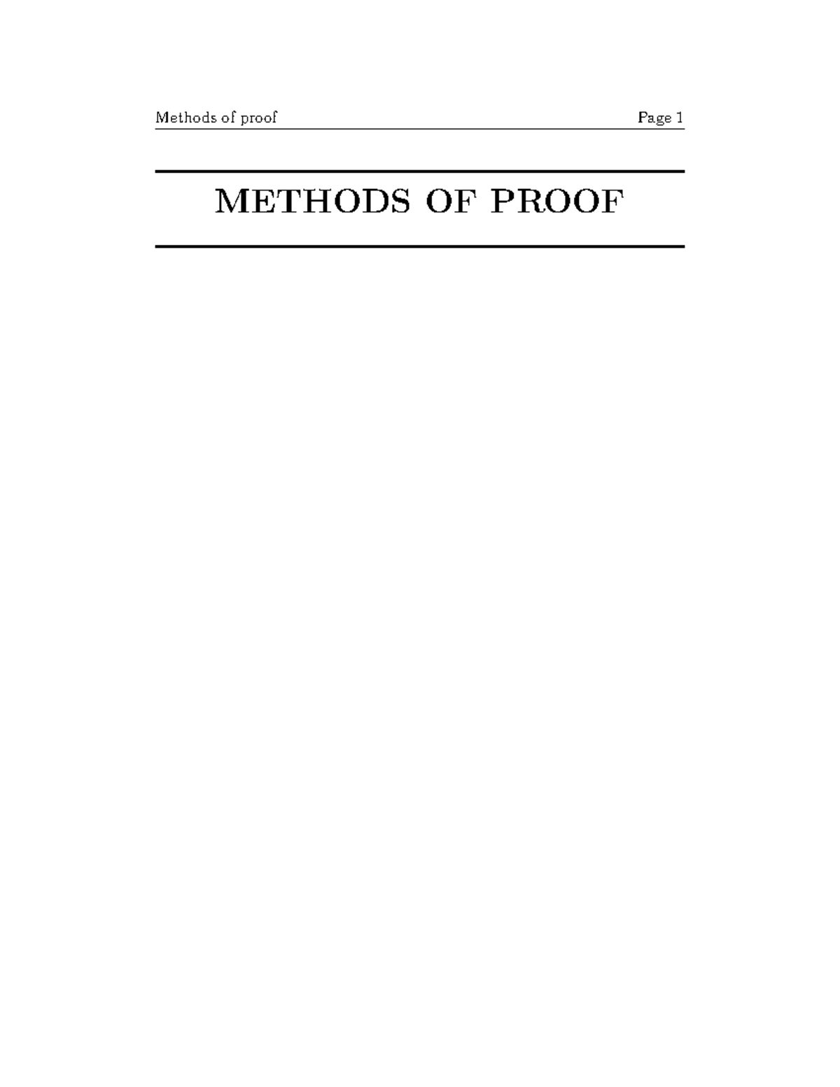 Methods Of Proof Lecture Notes Methods Of Proof 1 Methods Of Proof 1 Terminologies