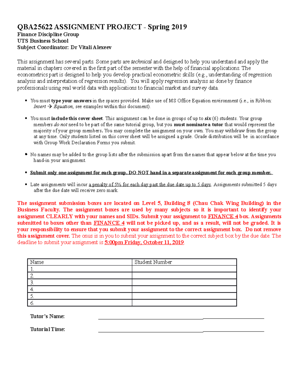 Assignment - Solutions (posted) - ANSWERS included - QBA25622 ...