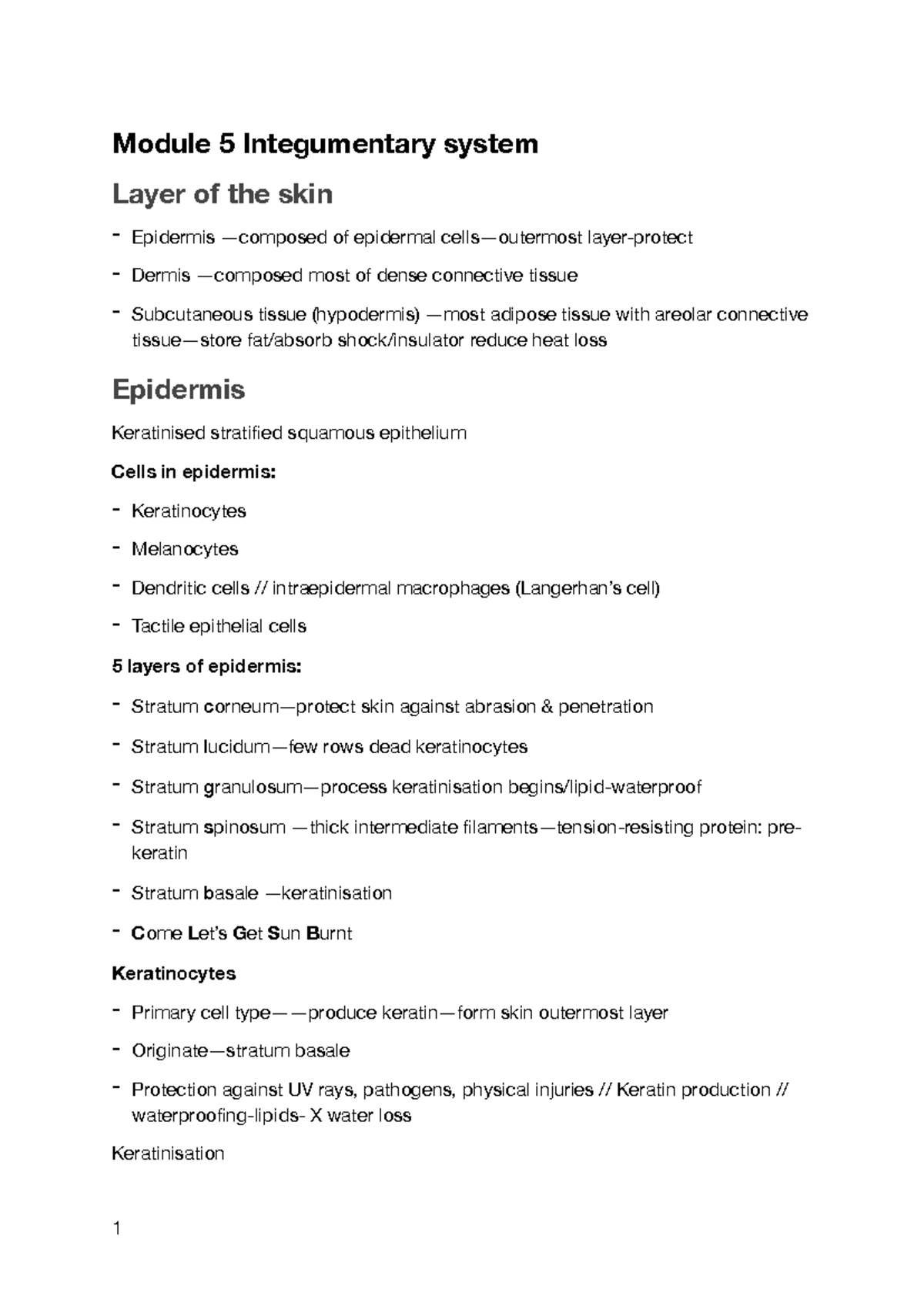 Integumentary-skin - Module 5 Integumentary system Layer of the skin ...