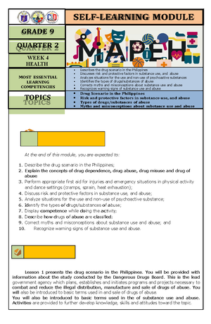Health 9 Q2 Mod6 Effectsof Substance Useand Abuse - Health Quarter 2 ...