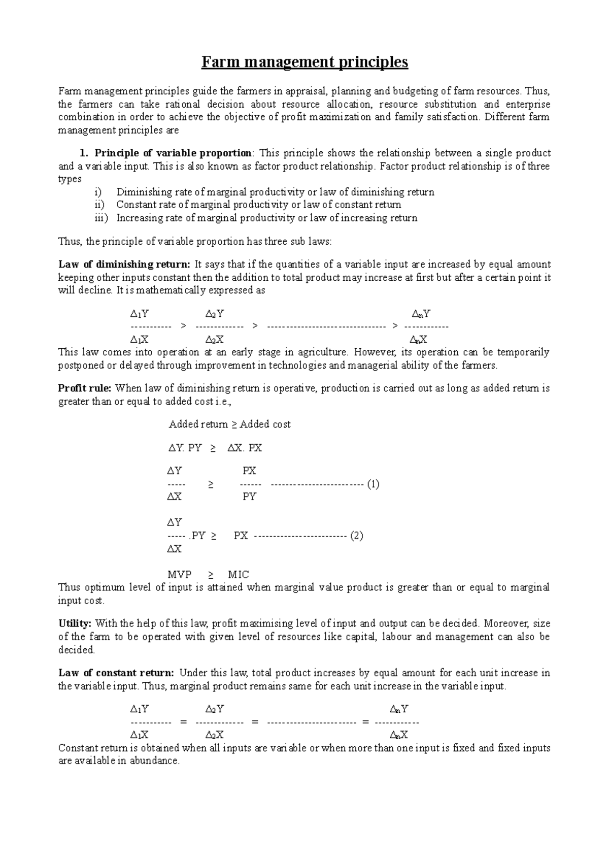 Farm Management Principles - Farm management principles Farm management ...