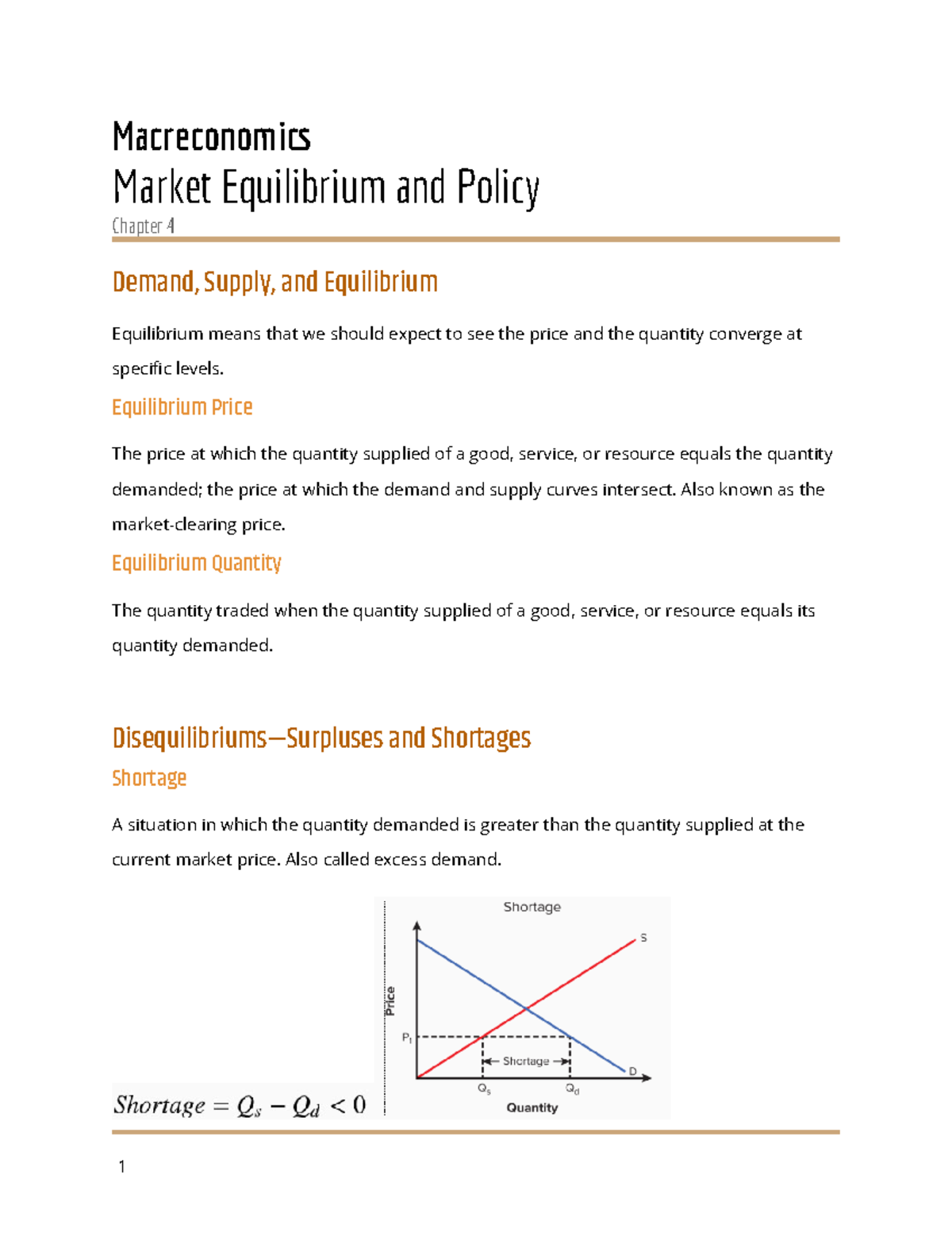 Chapter 4 - Macreconomic Market Equilibrium and Policy Chapter 4 Demand ...