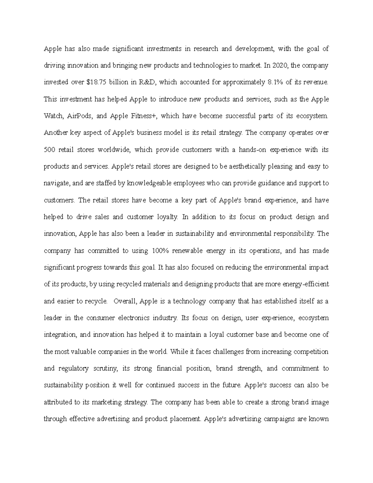 Apple 2 - Apple has also made significant investments in research and ...