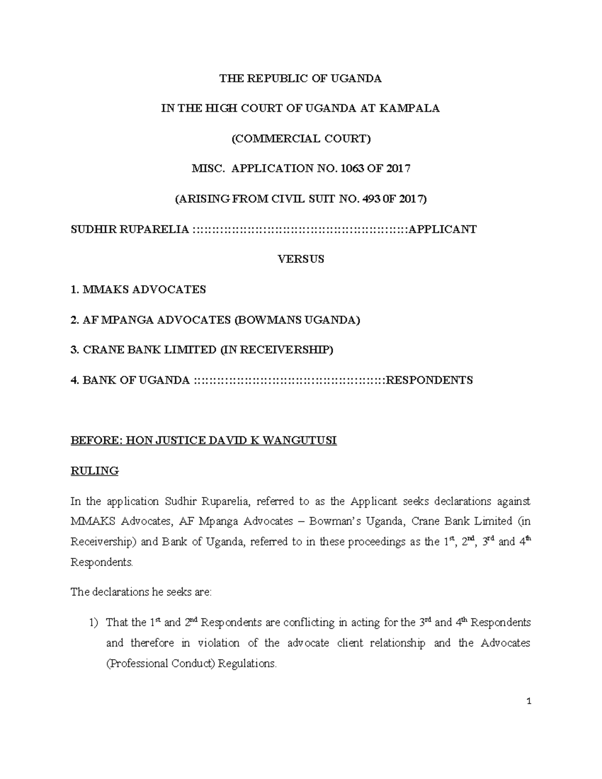 Sudhir~1 - Summary Evidence Law - THE REPUBLIC OF UGANDA IN THE HIGH ...