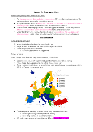 Lecture 1 = The Criminal Justice Framework (completed) - Lecture 1: The ...