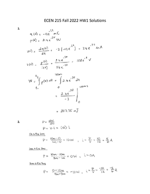 ECEN 215 HW3 Solutions - ECEN 215 - ECEN 215 Fall 2022 HW3 Solutions - Studocu