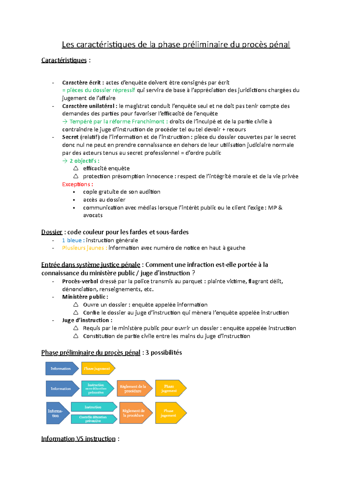 Les caractéristiques de la phase préliminaire du procès pénal - Les ...