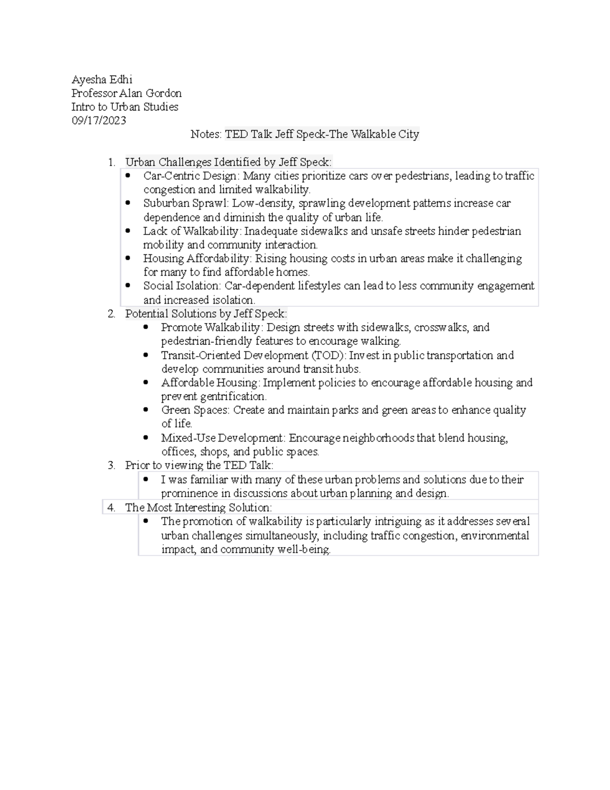Intro to Sociology-Notes- TED Talk Jeff Speck-The Walkable City ...