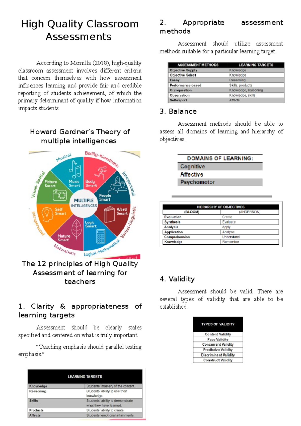 Lecture - 12 Principles High Quality Classroom Assessments - High ...